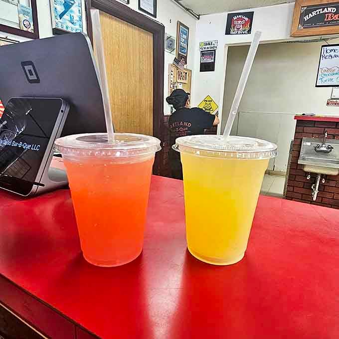 Technicolor refreshment in plastic cups&mdash;the perfect palate cleansers between bites of smoky goodness. Simple pleasures done right.
