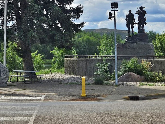 Lewis and Clark stood here once. Now bronze explorers keep watch over the river that made this town possible.
