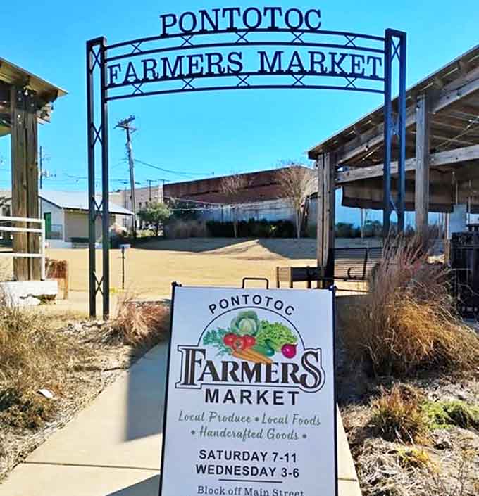The Farmers Market arch welcomes visitors to a world where "farm-to-table" isn't a trendy phrase&mdash;it's simply Saturday morning.