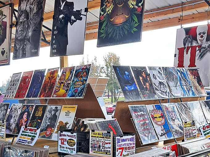Pop culture paradise where Pennywise meets Pulp Fiction. This booth is where movie buffs and poster collectors converge to find wall-worthy conversation pieces.