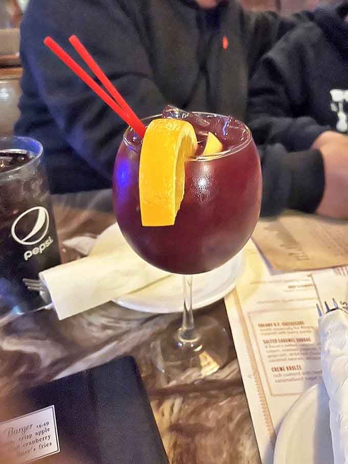 A sangria so photogenic it deserves its own Instagram account &ndash; deep ruby red with a pop of citrus brightness.