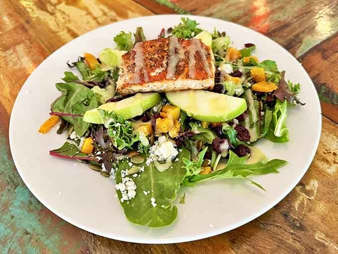 A salad that actually deserves to be called a meal. Fresh greens play host to perfectly seared fish in this plate that screams "vacation eating done right."