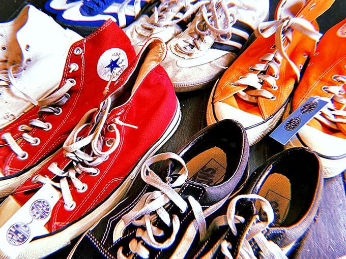 These well-loved Converse have stories to tell. Each scuff mark represents someone's concert, first date, or cross-country adventure.