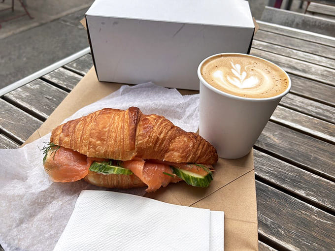 The salmon croissant sandwich &ndash; where the Atlantic Ocean meets French countryside in a romance that belongs in a Parisian rom-com.