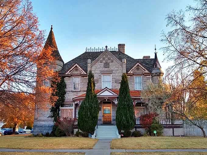 The Standrod Mansion glows in autumn light, looking like it belongs on a Victorian novel cover or your next holiday card.