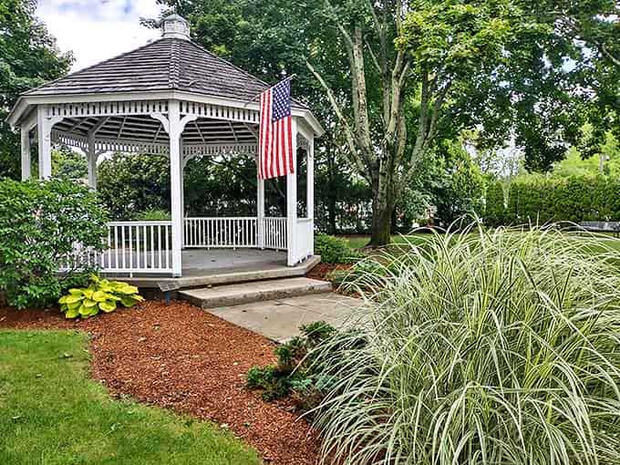 This picture-perfect gazebo practically begs for summer concerts, wedding photos, and those moments when you need to dramatically ponder life decisions.