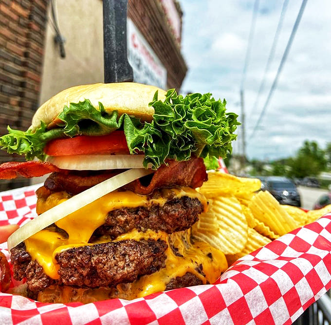 This towering burger achievement has layers like a good novel&mdash;each bite revealing new characters and plot twists of flavor.