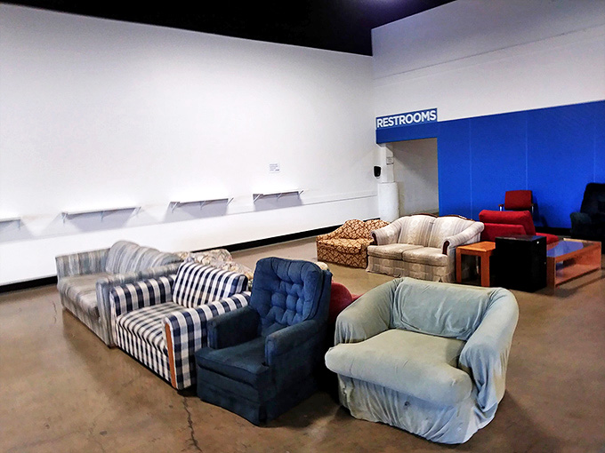 The living room testing zone - where you can audition your potential new couch before committing to a lifetime together.