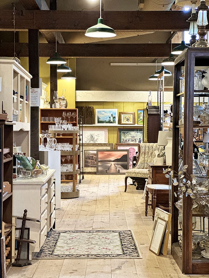 Vintage glassware and artwork create corridors of possibility&mdash;each turn revealing another potential conversation piece for your home.