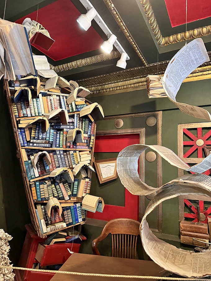 Pages taking flight in this gravity-defying installation. Books aren't dead&mdash;they're just evolving into unexpected art forms.