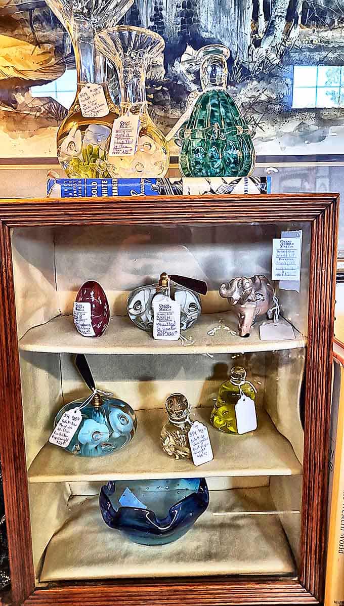 Tiny glass menagerie! These delicate figurines and paperweights transform ordinary shelves into museum-worthy displays of color and craftsmanship.