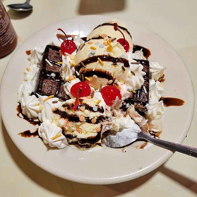 This isn't just dessert; it's therapy on a plate. A brownie sundae that understands sometimes more is exactly the right amount.