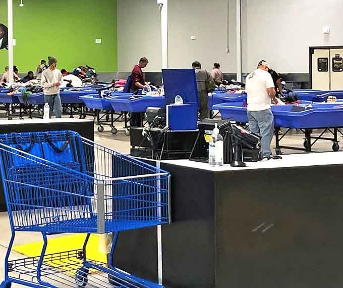 The checkout area &ndash; where victory is weighed, not counted. That moment when pounds translate to pennies is pure shopping euphoria.