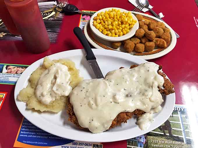 Chicken fried steak with gravy so good you'll want to write home about it&mdash;or better yet, bring the family here.