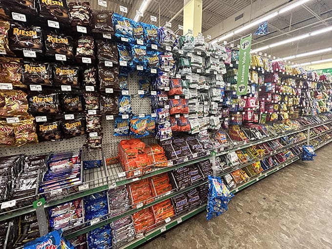 The candy aisle&mdash;where diet resolutions go to die and "just one small treat" turns into a cart full of chocolate justifications.