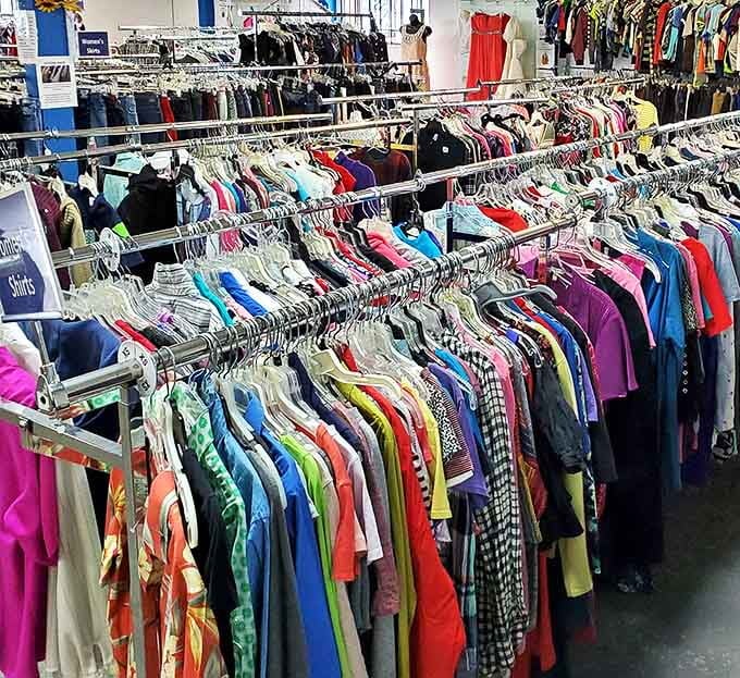 The clothing department&mdash;where fashion doesn't follow trends but transcends them, with every color of the rainbow represented.