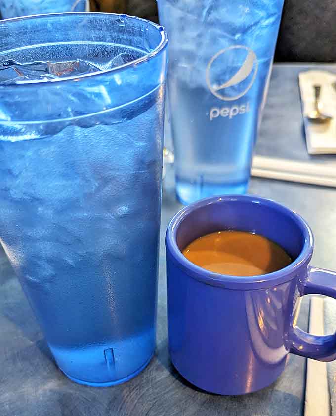 The blue mug says "good morning" while the coffee inside says "I've got your back." The perfect partnership to face whatever Alaska throws at you.