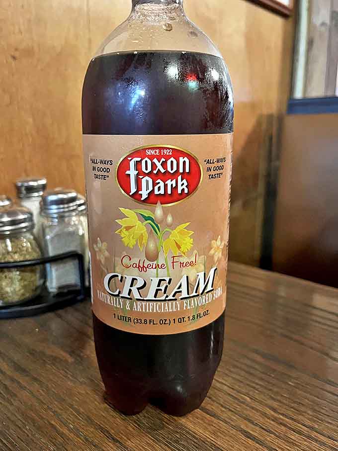 Foxon Park soda&mdash;the local elixir that completes the Sally's experience. Like the pizza's soulmate in liquid form.