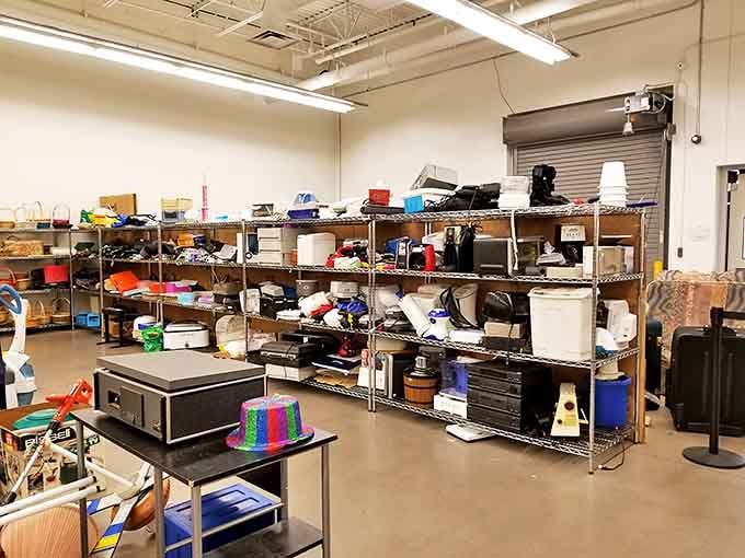 The electronics section: where vintage typewriters meet modern gadgets in a technological time warp that would make Steve Jobs nostalgic.