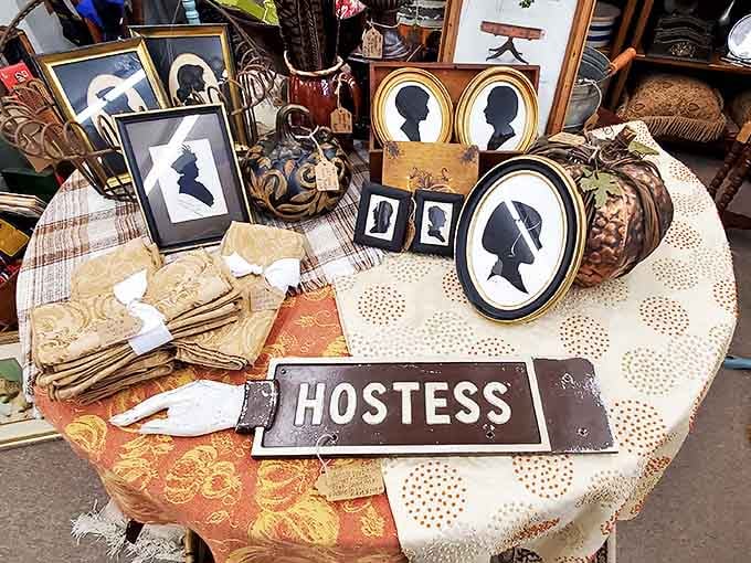 Silhouettes and vintage signs tell stories of strangers' lives, waiting for you to adopt them into your family's visual history.