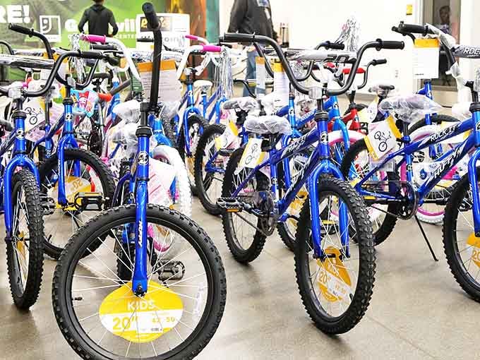 Childhood dreams on two wheels! These bikes aren't just transportation; they're first tastes of freedom waiting for their next young rider.