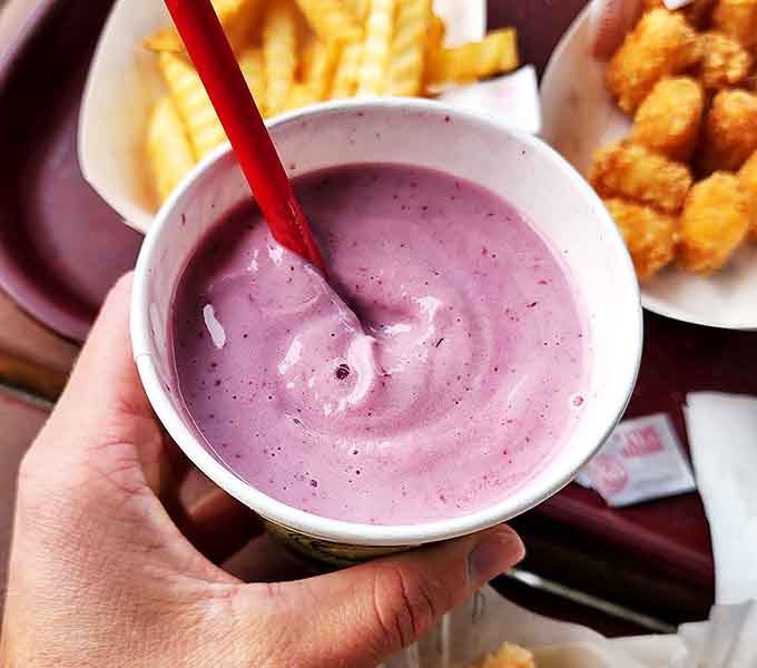 This marionberry milkshake isn't just purple&mdash;it's Pacific Northwest royalty in a cup. Thick enough to require serious straw commitment, yet worth every sip.