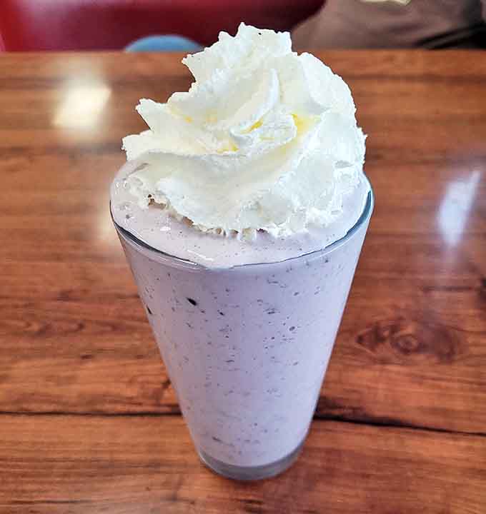 This milkshake is so thick you'll need a spoon before attempting the straw&mdash;real ice cream transformed into a cloud of creamy nostalgia.