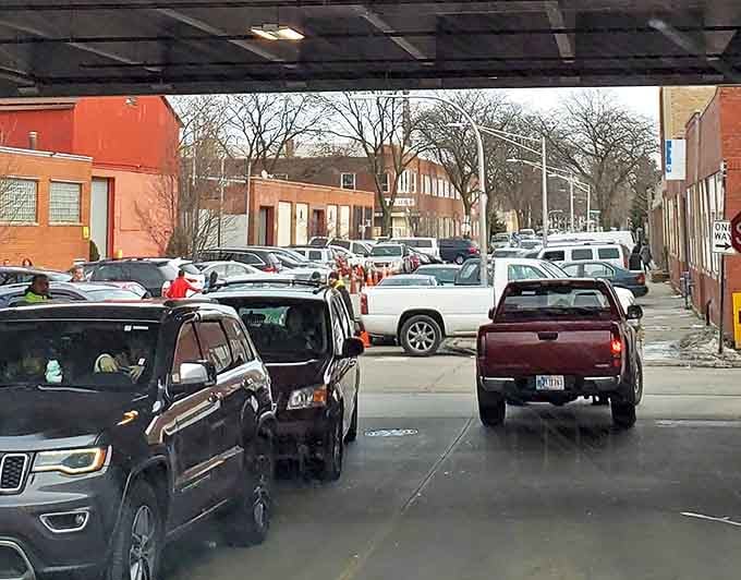 Weekend warriors navigate the parking challenge – an unspoken ritual that separates casual browsers from serious bargain hunters.