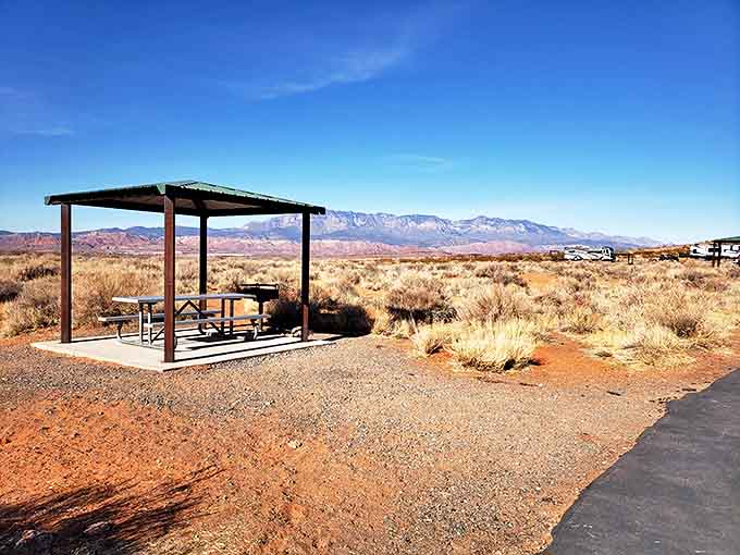 Desert picnicking: where your sandwich comes with a side of panoramic majesty and vitamin D.