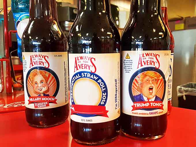 Even the beverages at Capitol Lunch have personality. These specialty sodas offer a playful counterpoint to the serious business of hot dog enjoyment.