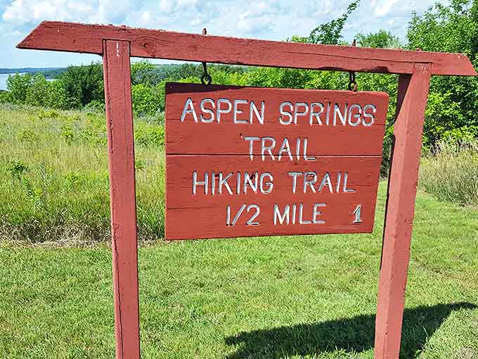 "Aspen Springs Trail: 1/2 Mile" promises adventure without overwhelming commitment&mdash;the hiking equivalent of a perfect first date.
