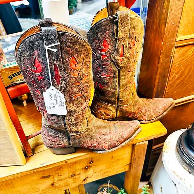 These aren't just boots; they're storytellers with leather tongues. Each scuff and crease represents an adventure from another era.