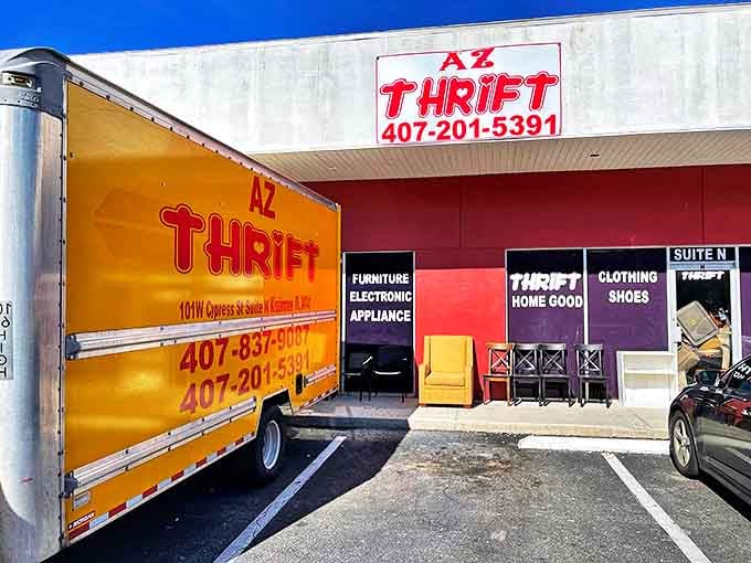 AZ Thrift's modest exterior belies the treasure trove within – never judge a thrift store by its storefront!