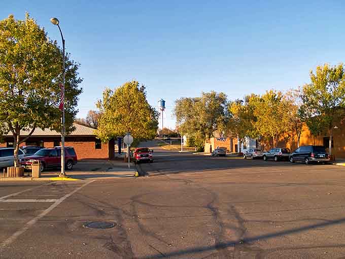 Beulah's main street: where parking is always free and you're never more than a "hello" away from a friendly conversation.