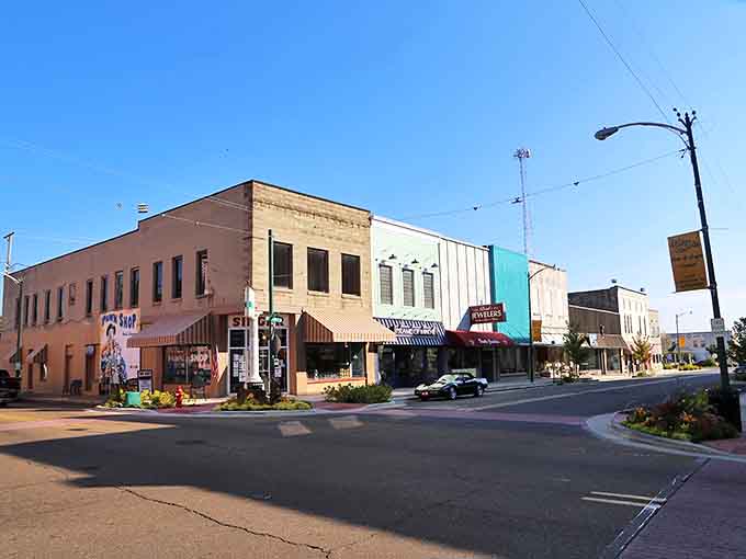 Camden's colorful downtown storefronts line streets where living costs run nearly 40% below the national average.