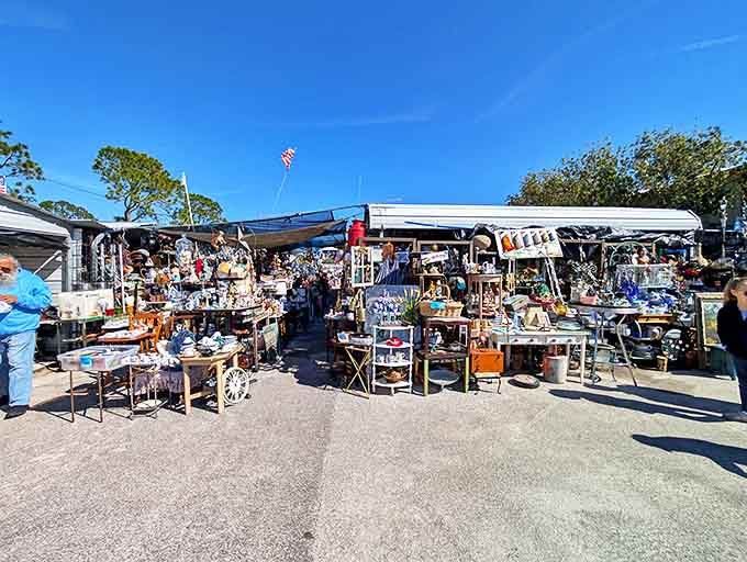 That cheerful entrance welcomes bargain hunters into a world where every aisle holds potential surprises.
