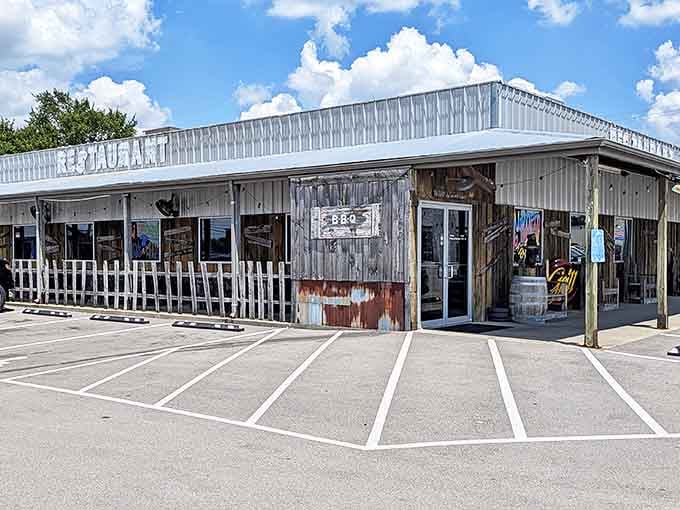 Dowd's weathered metal exterior looks like it was built from pieces of an old barn &ndash; rustic chic before it was trendy!