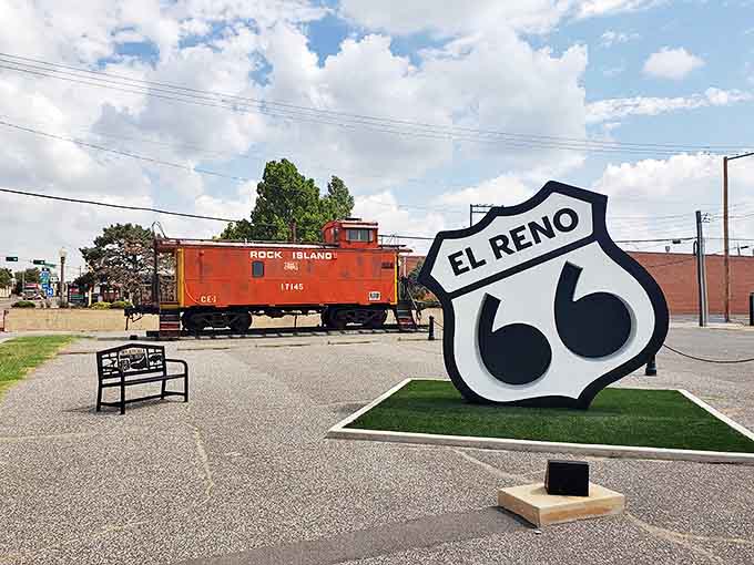 El Reno's Route 66 heritage shines through its iconic signage, where locals still gather to share stories and onion burgers.