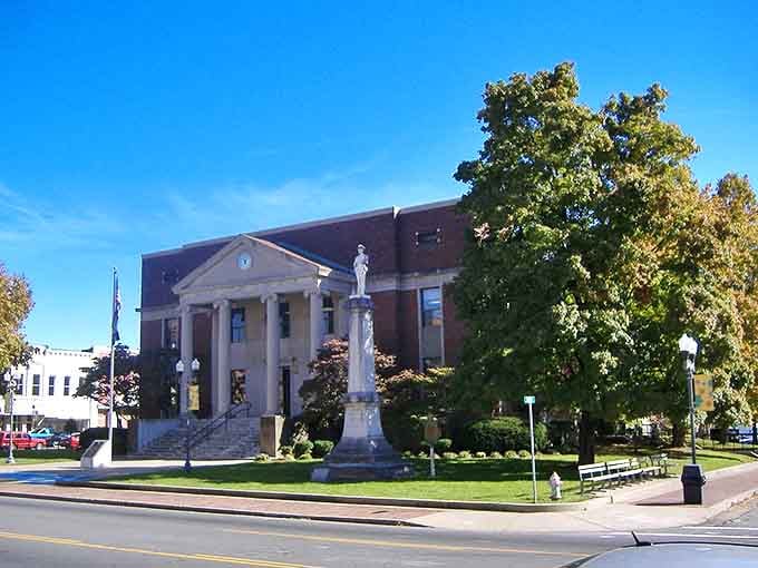Madisonville's stately courthouse anchors the town square, a testament to small-town pride and community-centered government.