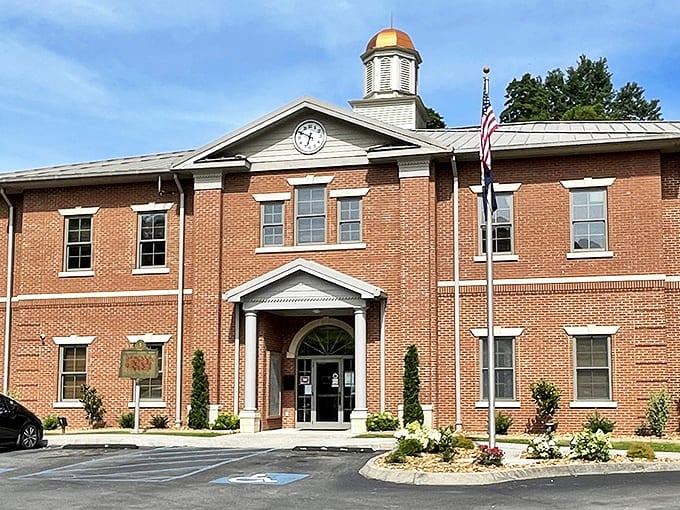Manchester's courthouse stands proudly in a town where housing costs would make big-city dwellers pack their moving trucks immediately.
