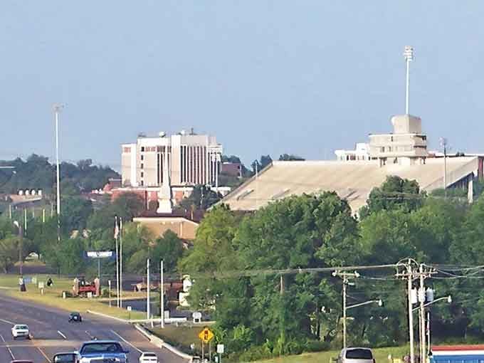 Murray State University's campus rises above the treetops, bringing youthful energy and cultural opportunities to the charming town of Murray.