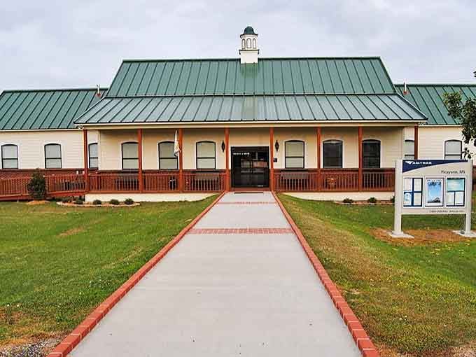 Picayune's welcoming train depot showcases the town's history and serves as a reminder of simpler times in southern Mississippi living.