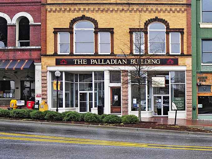 The historic Palladian Building stands proudly in downtown Spartanburg, showcasing classic architecture and small-town charm.