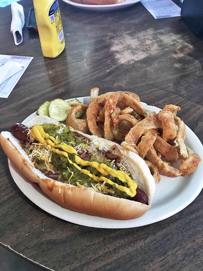 Not just any chili dog&mdash;this is the superhero version, cape flowing with cheese and toppings, ready to rescue you from hunger.