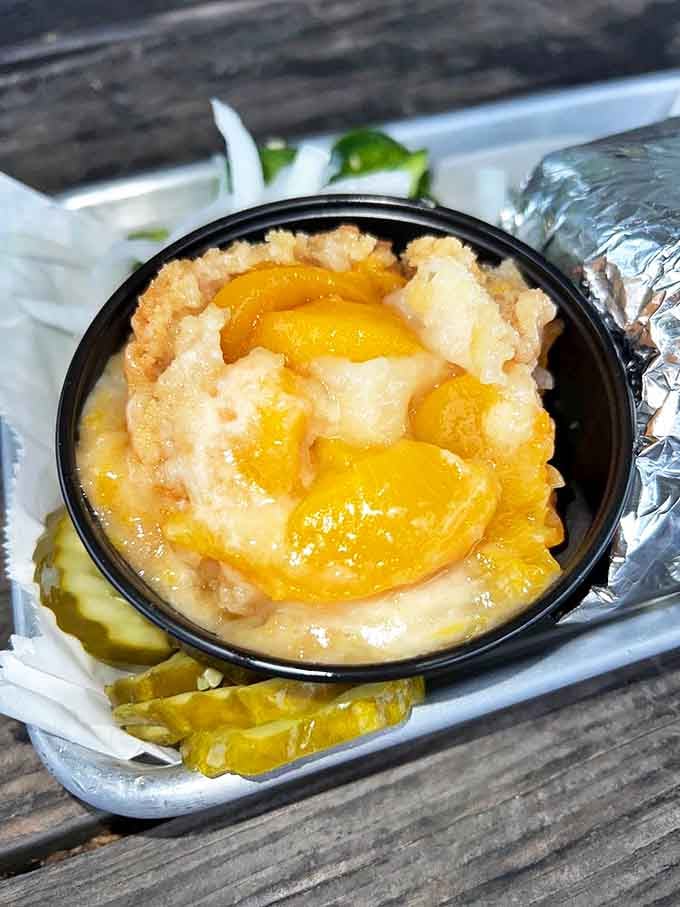 This cobbler isn't dessert&mdash;it's the grand finale to a symphony of smoke. Those peaches practically sing with sweetness.