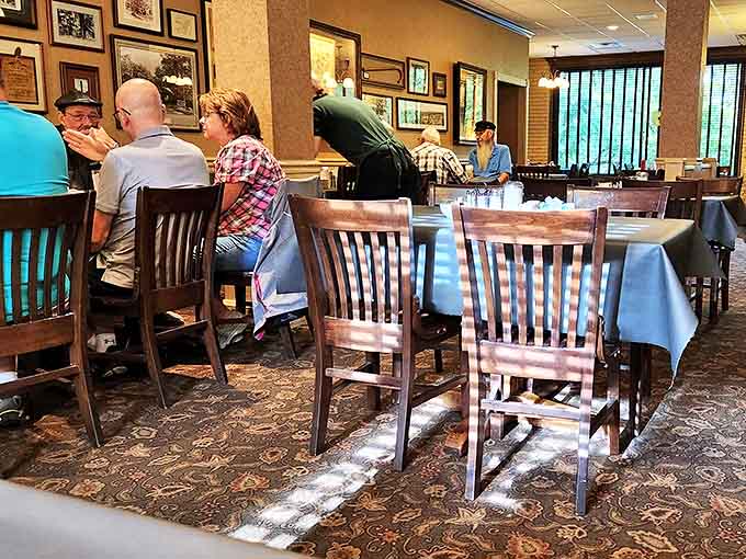 The dining room hums with conversation and the occasional "mmm" as diners experience what might be the best meal of their Ozark adventure.