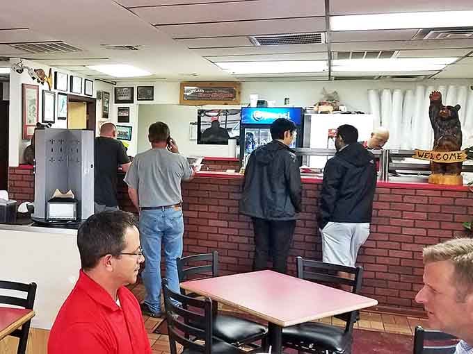 The lunch rush at Hartland&mdash;where suits and work boots stand in the same line, united by the universal language of great barbecue.