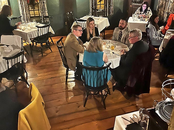 Dinner and a history lesson! Patrons enjoy fine dining surrounded by the same walls that have witnessed three centuries of American conversations.