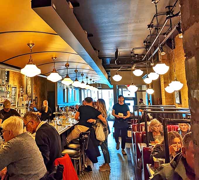 The dining room is packed with happy travelers, all embarked on the same delicious journey&mdash;no ticket required, just an appetite for excellence.