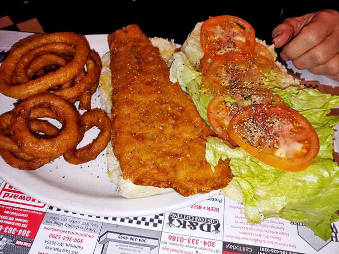 The fish dinner that puts fast food to shame&mdash;crispy, golden perfection with onion rings that could double as delicious jewelry.